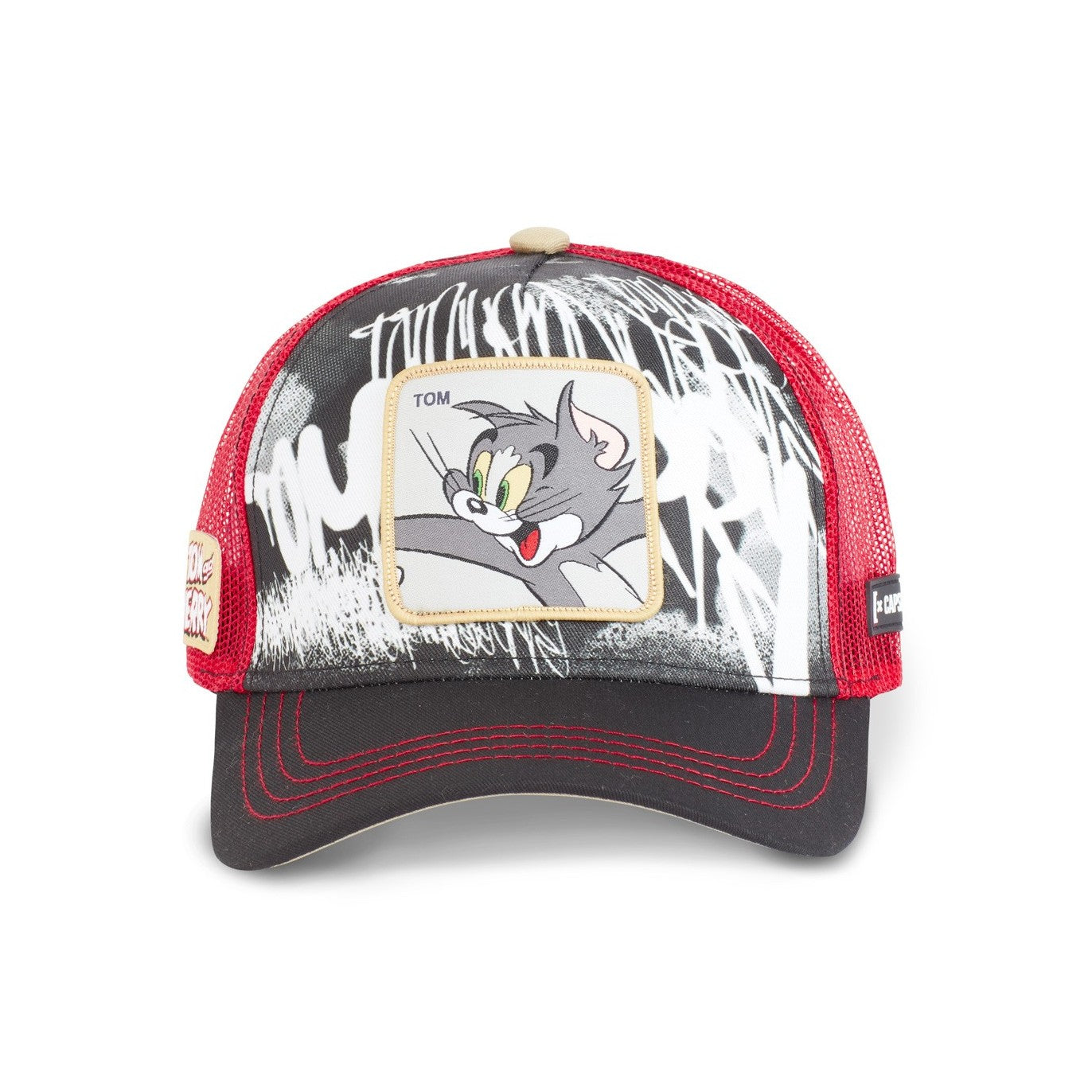 CAPSLAB Casquette Trucker Tom And Jerry Snapback Noir Graffiti – Croisicap